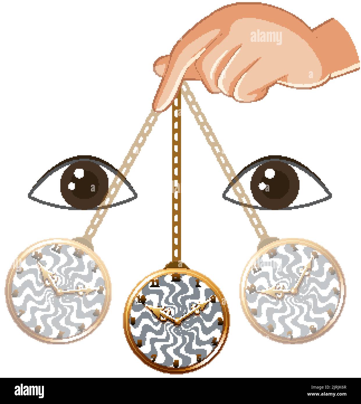 Hypnosis clock vector concept illustration Stock Vector Image & Art - Alamy