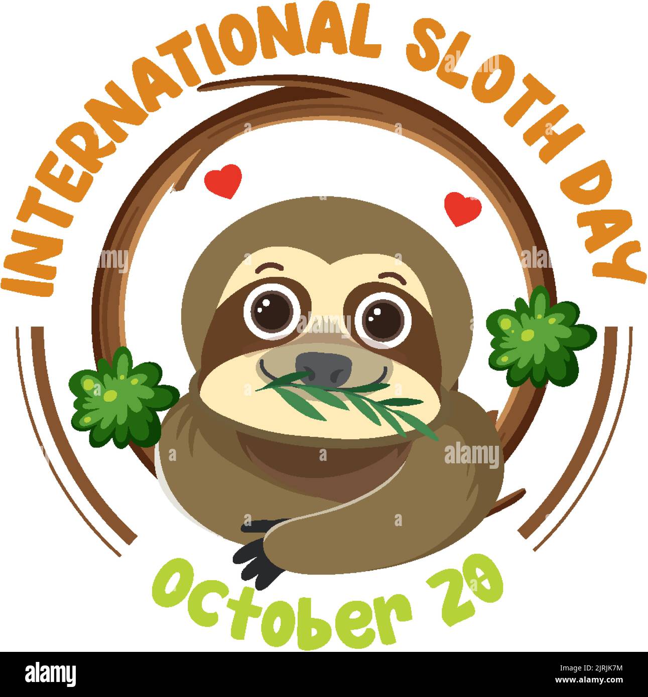 International sloth day banner concept vector illustration Stock Vector ...