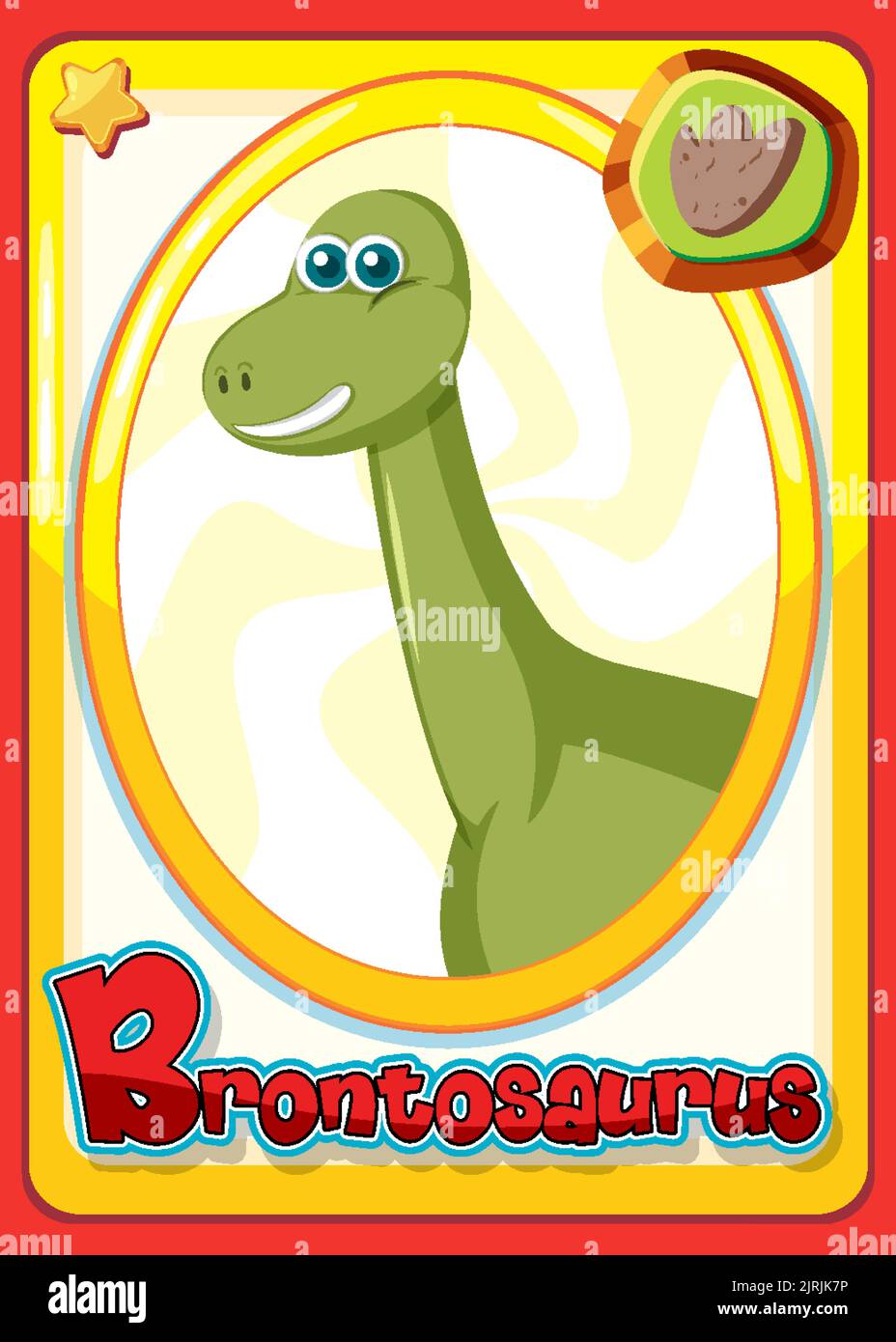 Brontosaurus dinosaur cartoon card illustration Stock Vector Image ...