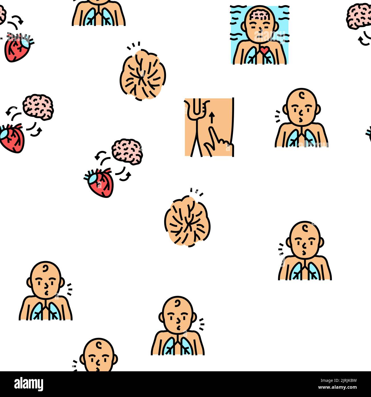 Reflex Of Human Neurology System vector seamless pattern Stock Vector Image & Art - Alamy