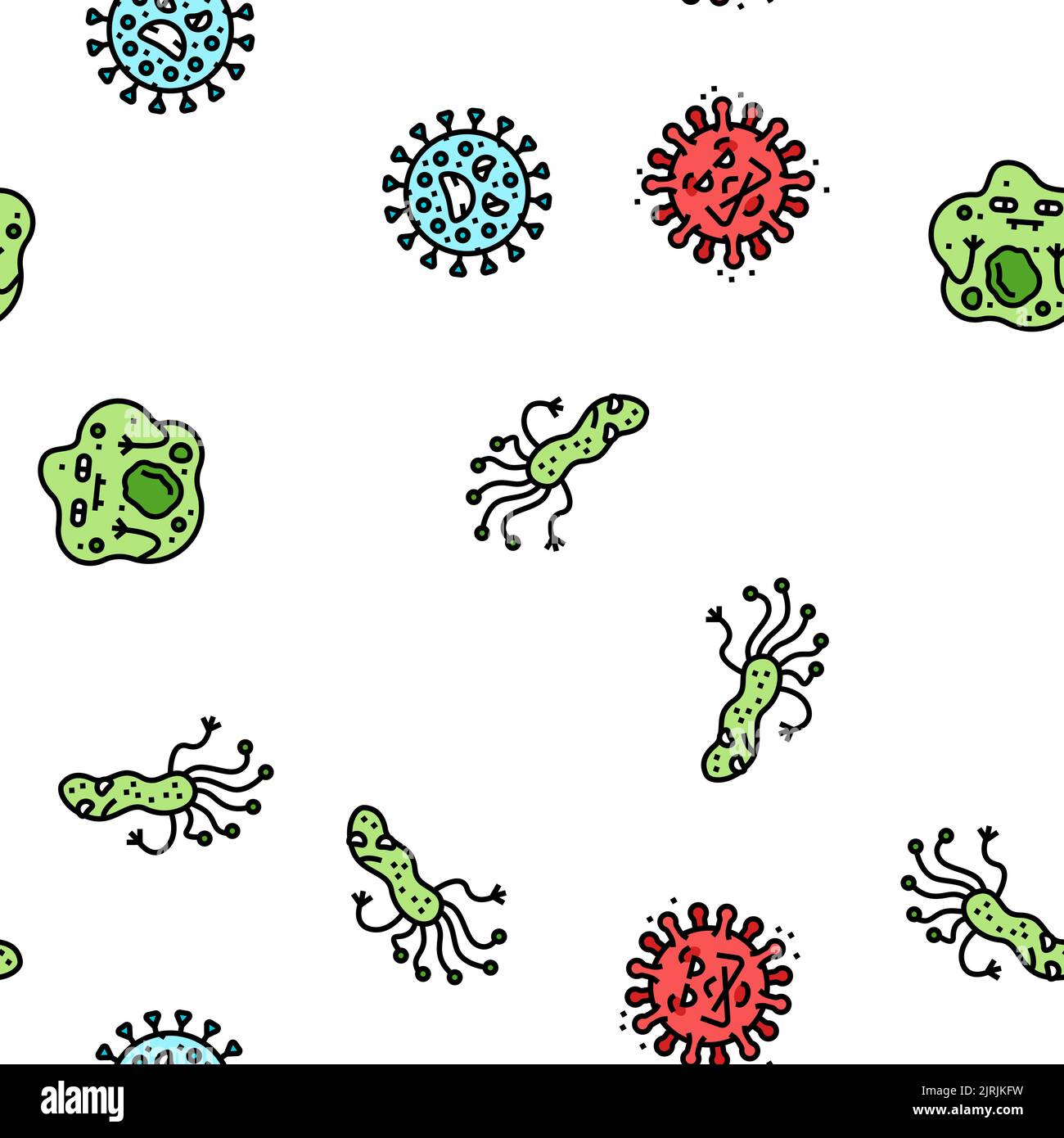 bacteria virus bacterium cell vector seamless pattern Stock Vector ...