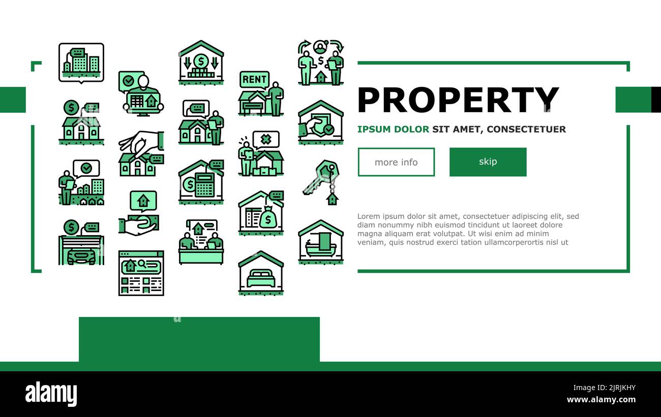 property estate home house real landing header vector Stock Vector ...