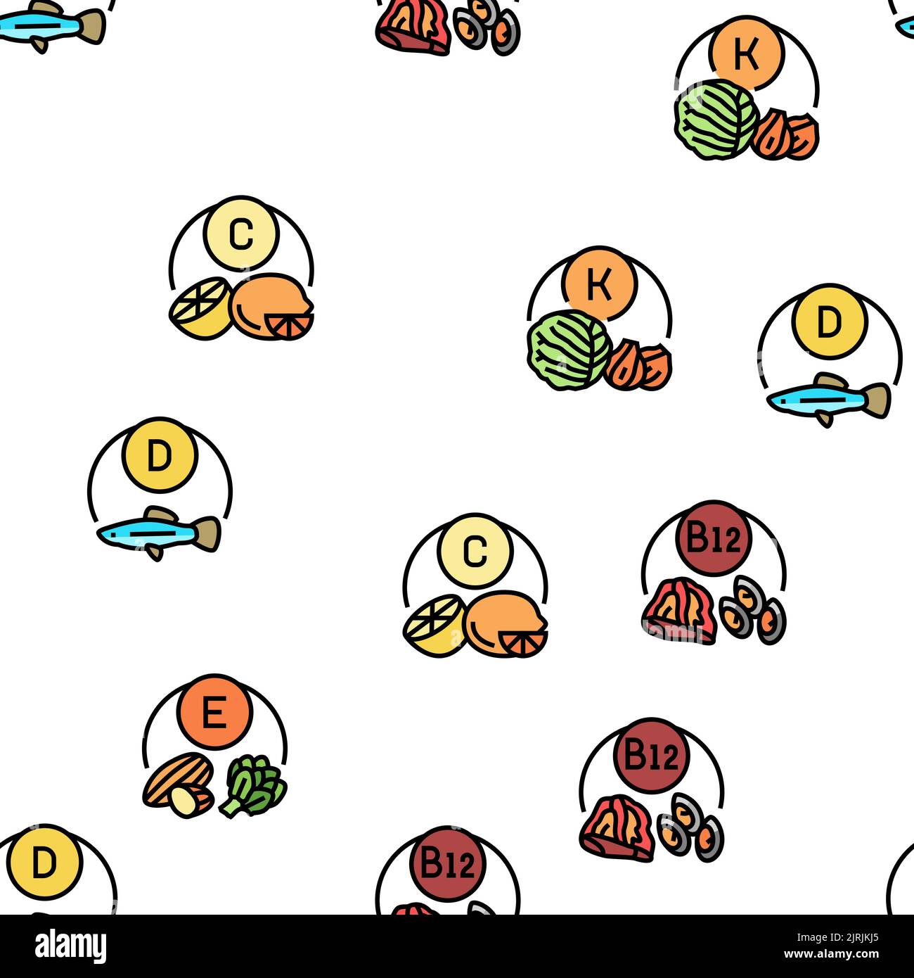 Vitamin Mineral Medical Complex vector seamless pattern Stock Vector ...