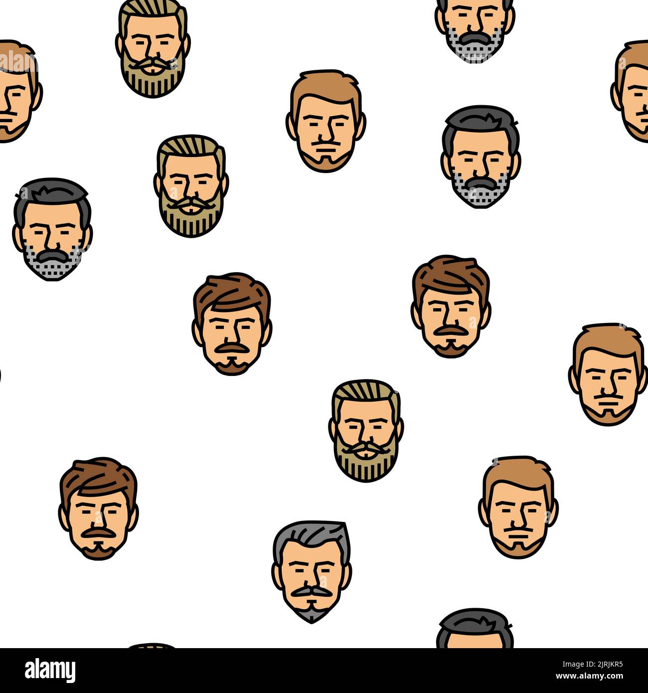 beard hair style face male vector seamless pattern Stock Vector Image ...