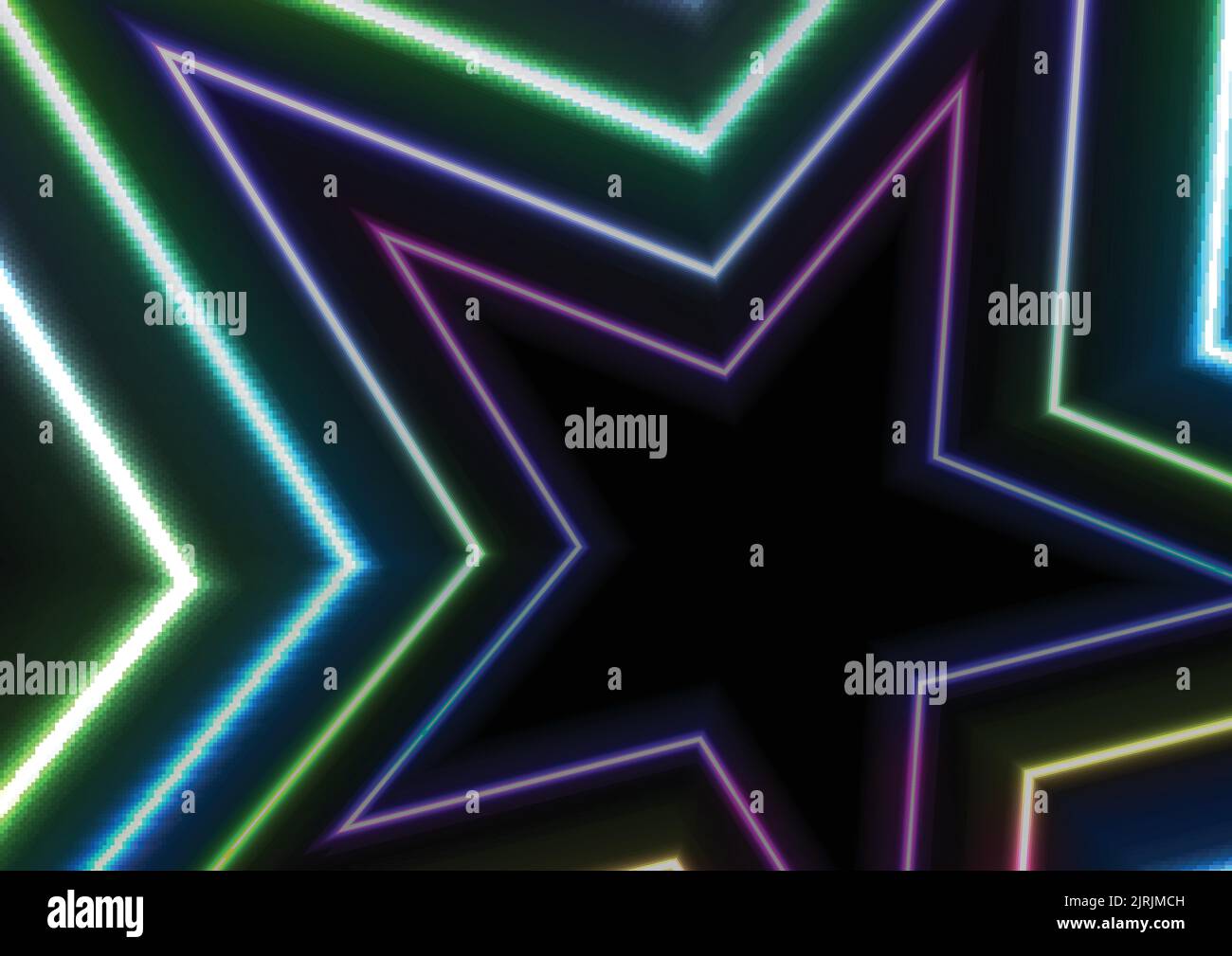 Colorful neon glowing stars abstract background. Vector retro graphic ...