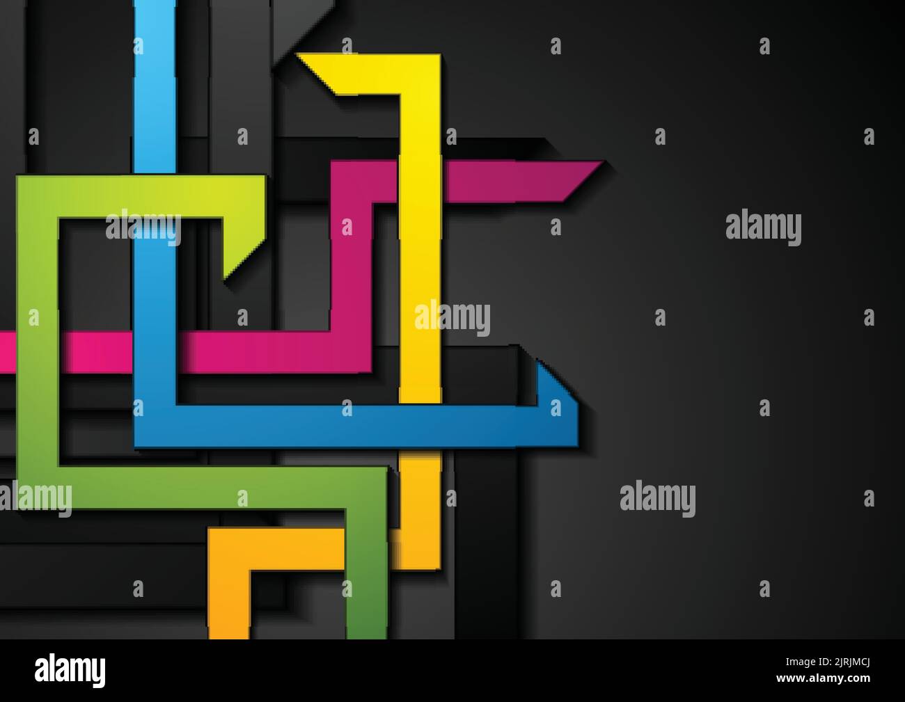 Colorful abstract tech stripes on black background. Vector corporate ...