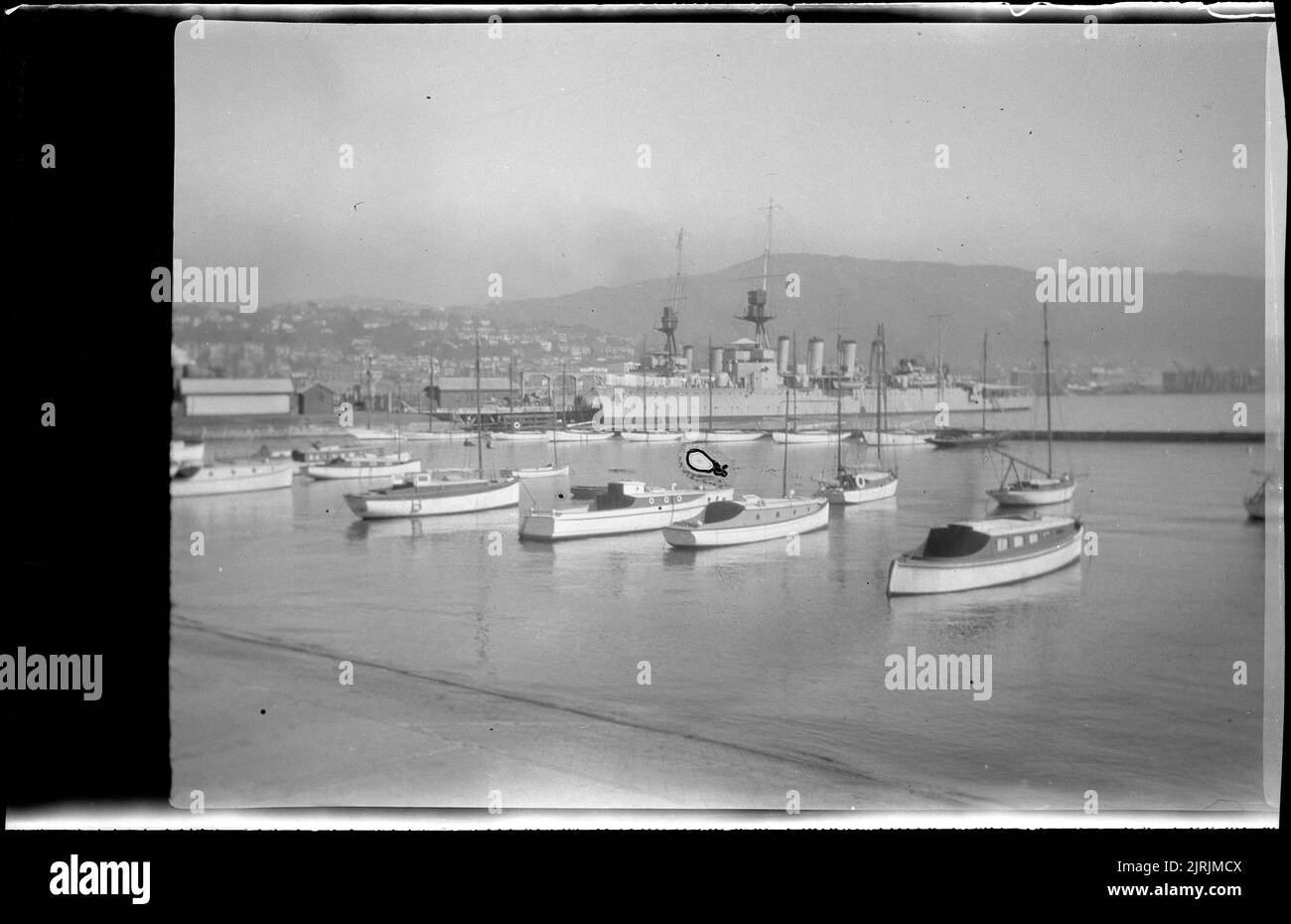 [Yachts in harbour], 1920s-1930s, Wellington, by Roland Searle Stock ...