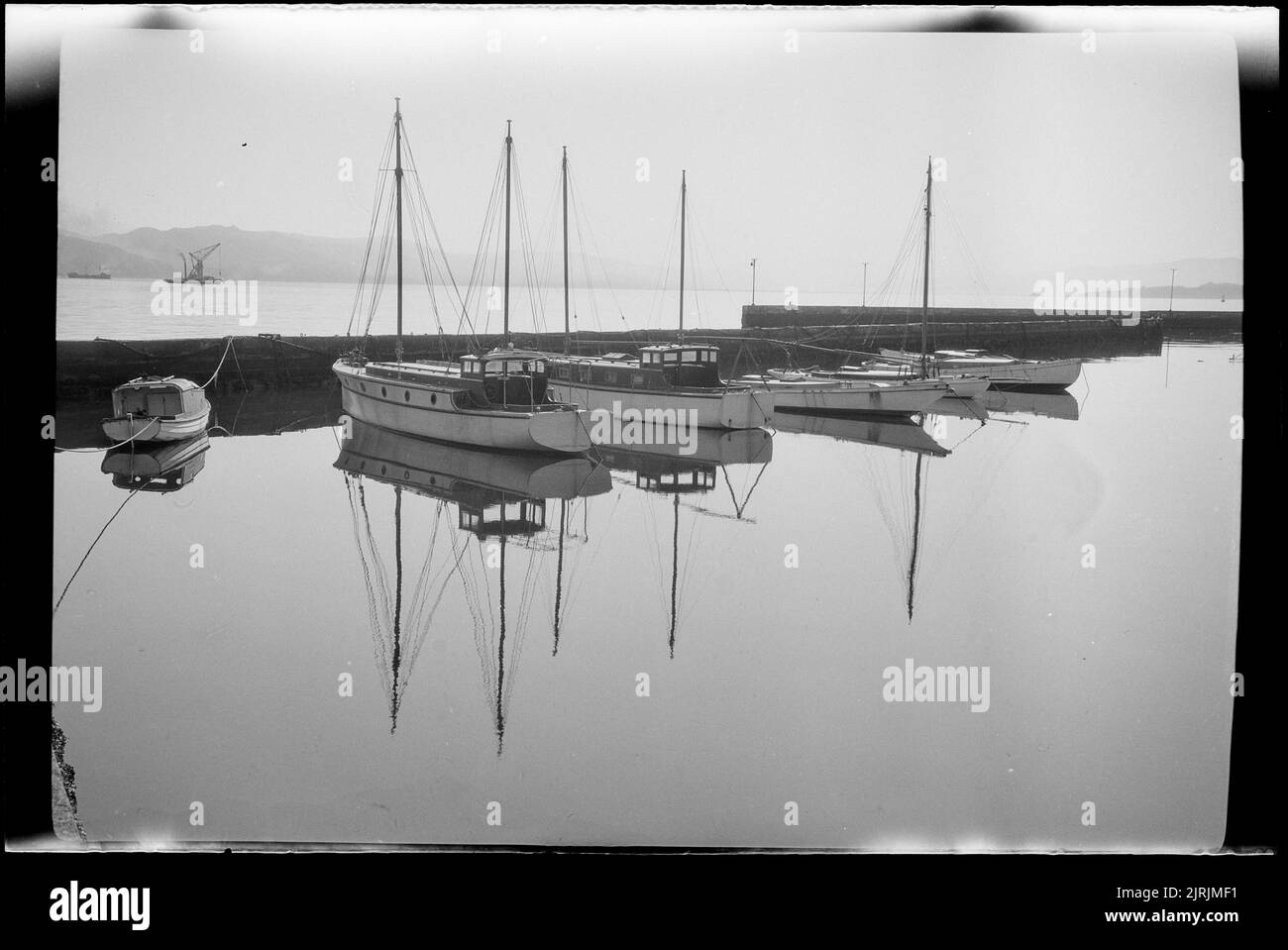 [Yachts in harbour], 1920s-1930s, Wellington, by Roland Searle Stock ...
