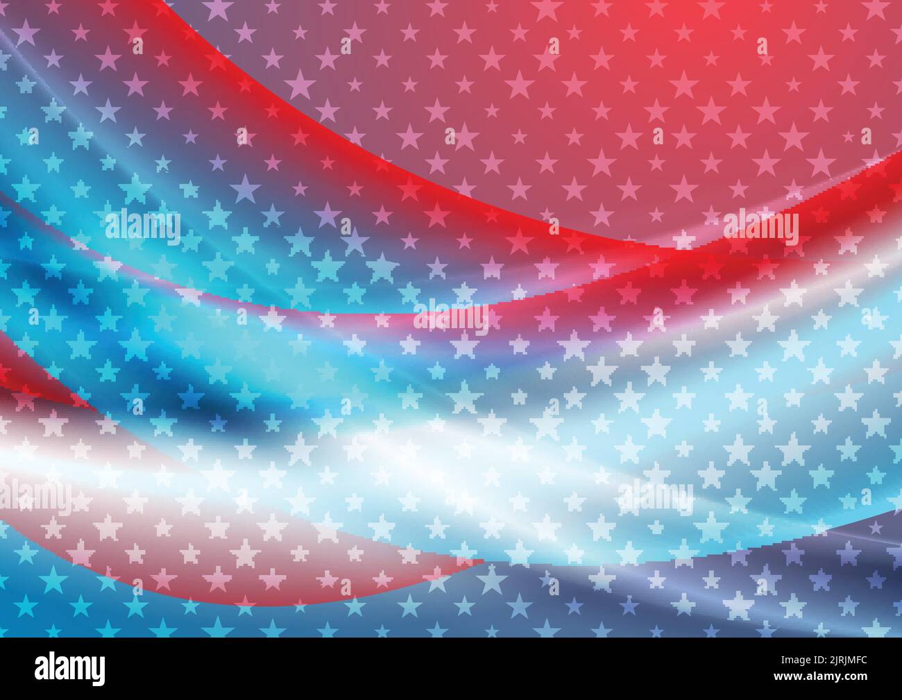 USA colors and stars abstract bright wavy background. Vector ...