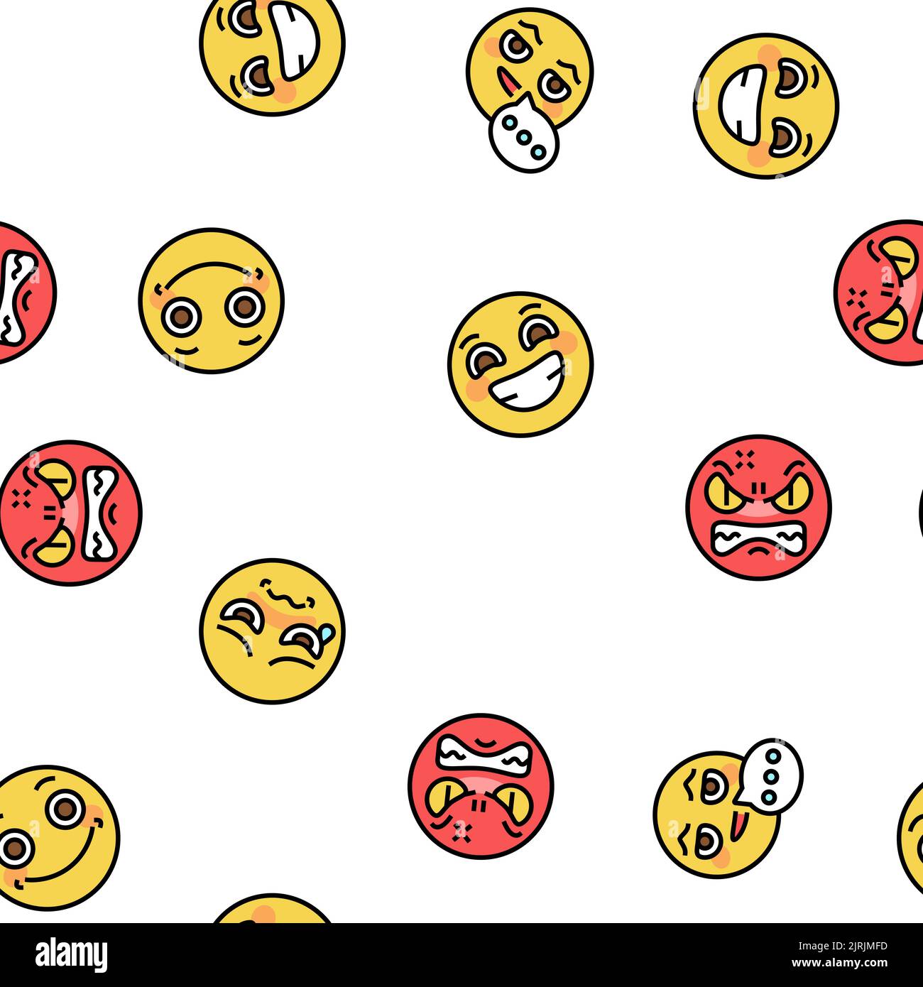 Emoji Emotional Funny Smile Face vector seamless pattern Stock Vector ...