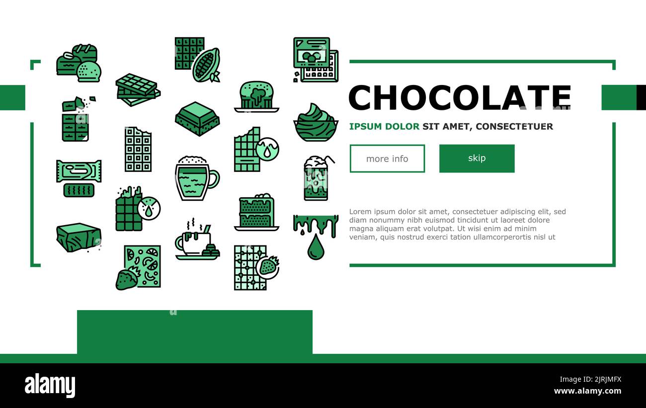 Chocolate Sweet Dessert And Drink landing header vector Stock Vector ...