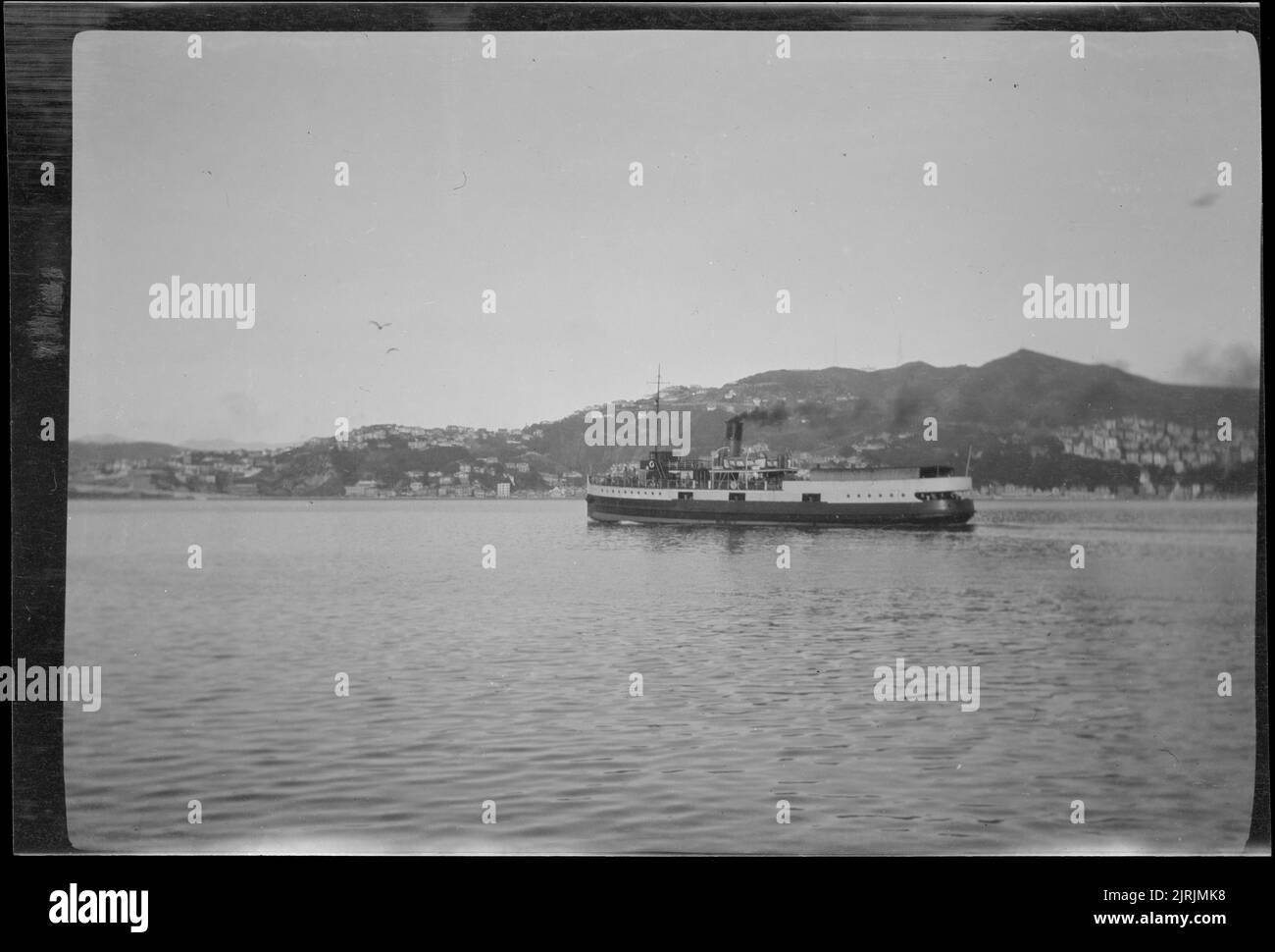[Ship sailing through Wellington harbour], 1920s-1930s, Wellington, by ...