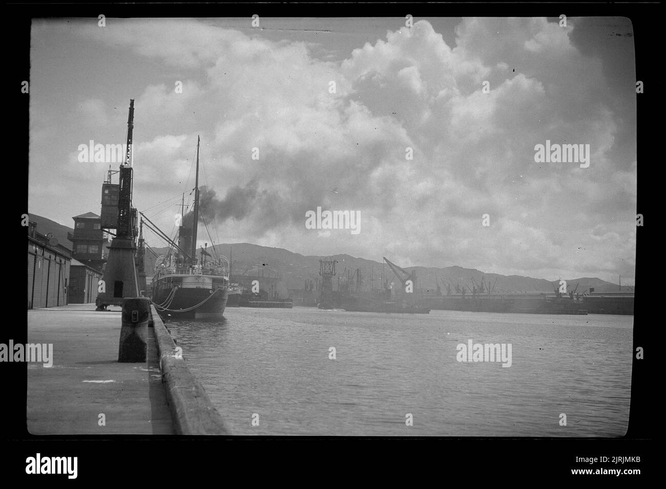 [Wellington harbourside], 1920s-1930s, Wellington, by Roland Searle ...