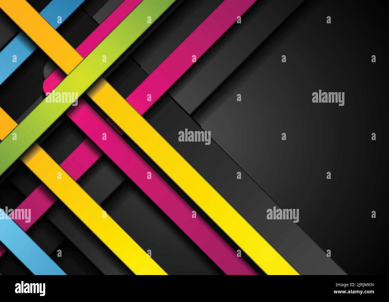Colorful abstract tech stripes on black background. Vector corporate ...