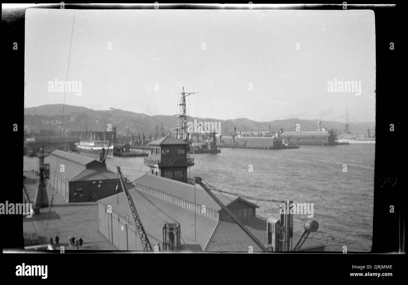 [Wellington harbourside], 1920s-1930s, Wellington, by Roland Searle ...