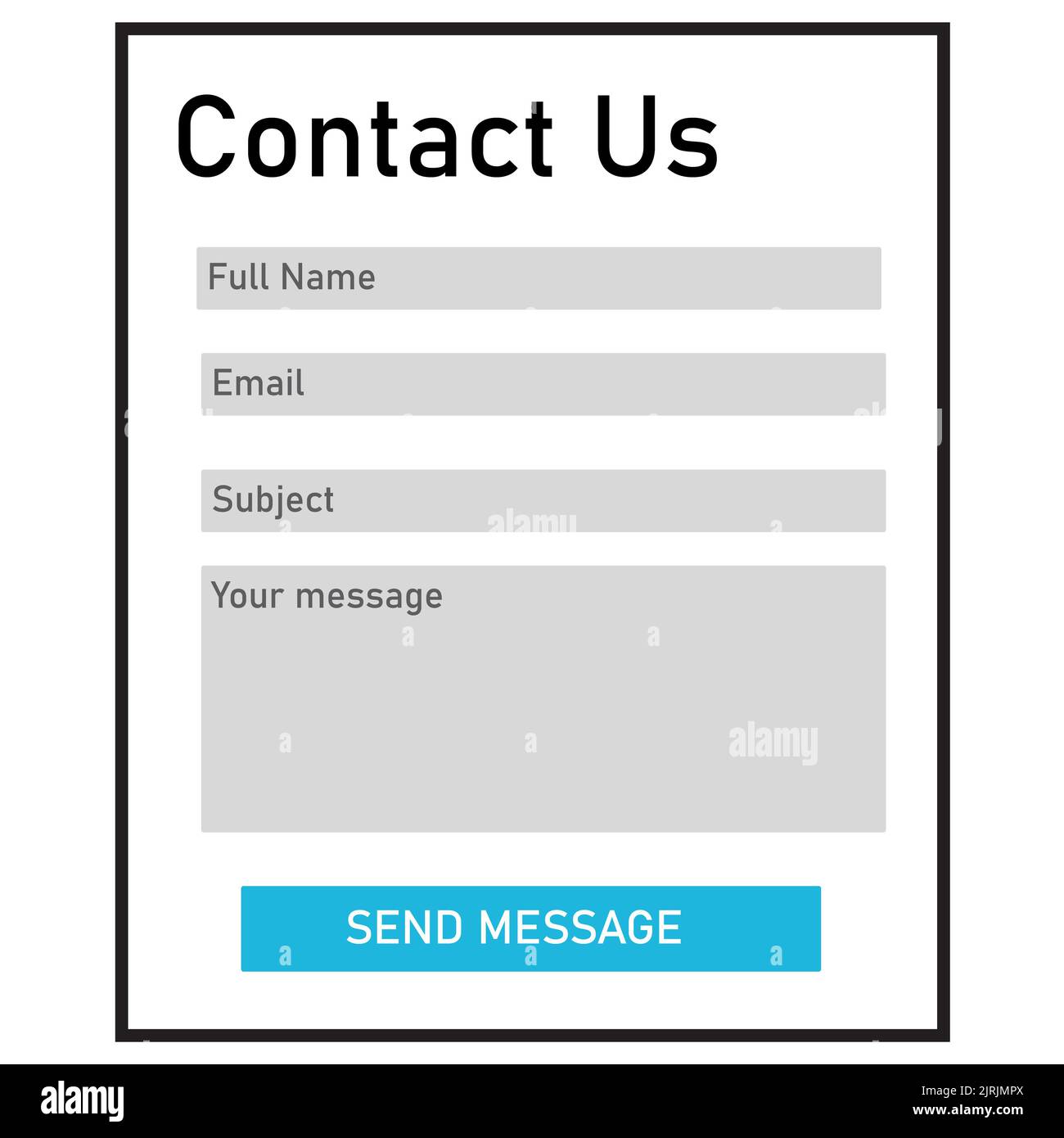 Contacts Form on white background. Contact Us sign. Contact form page ...