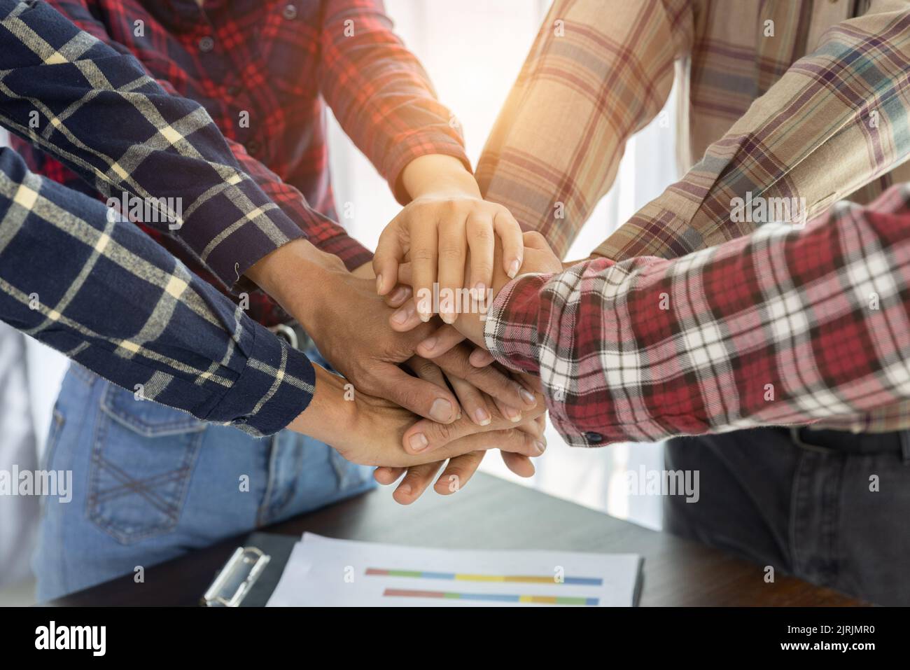 Business group hands together teamwork concepts hi-res stock photography and images - Alamy