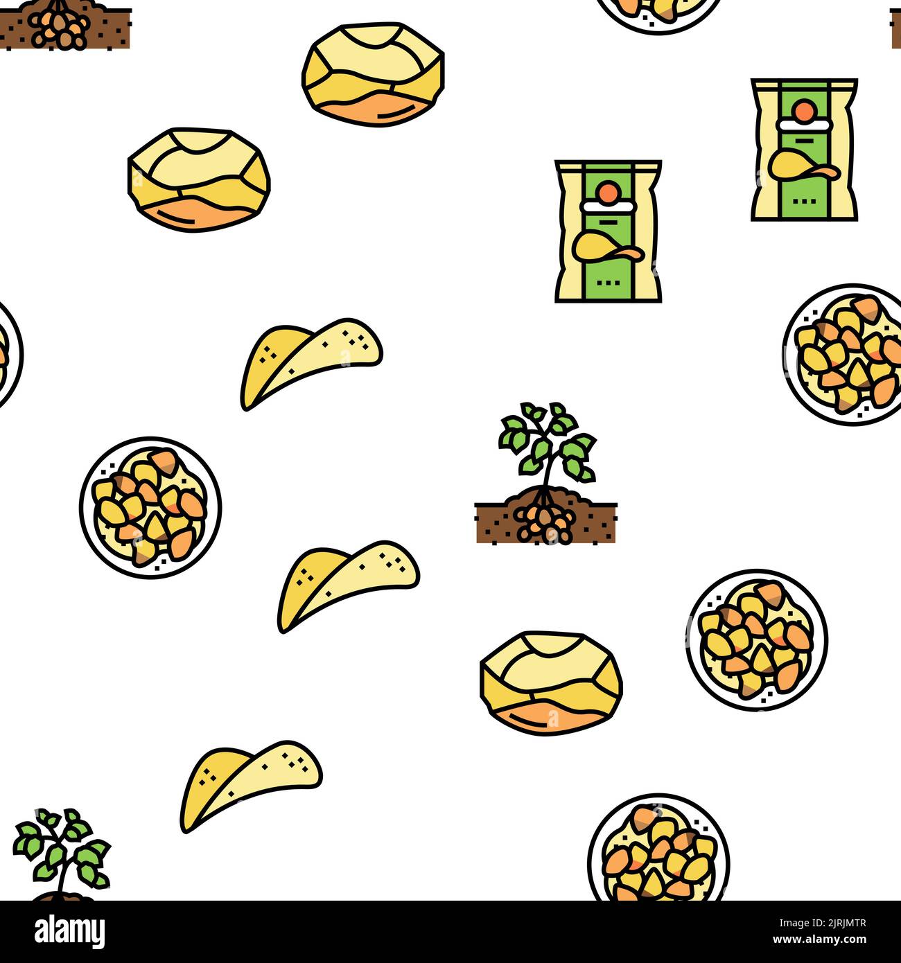 Fresh raw potato field Stock Vector Images - Alamy