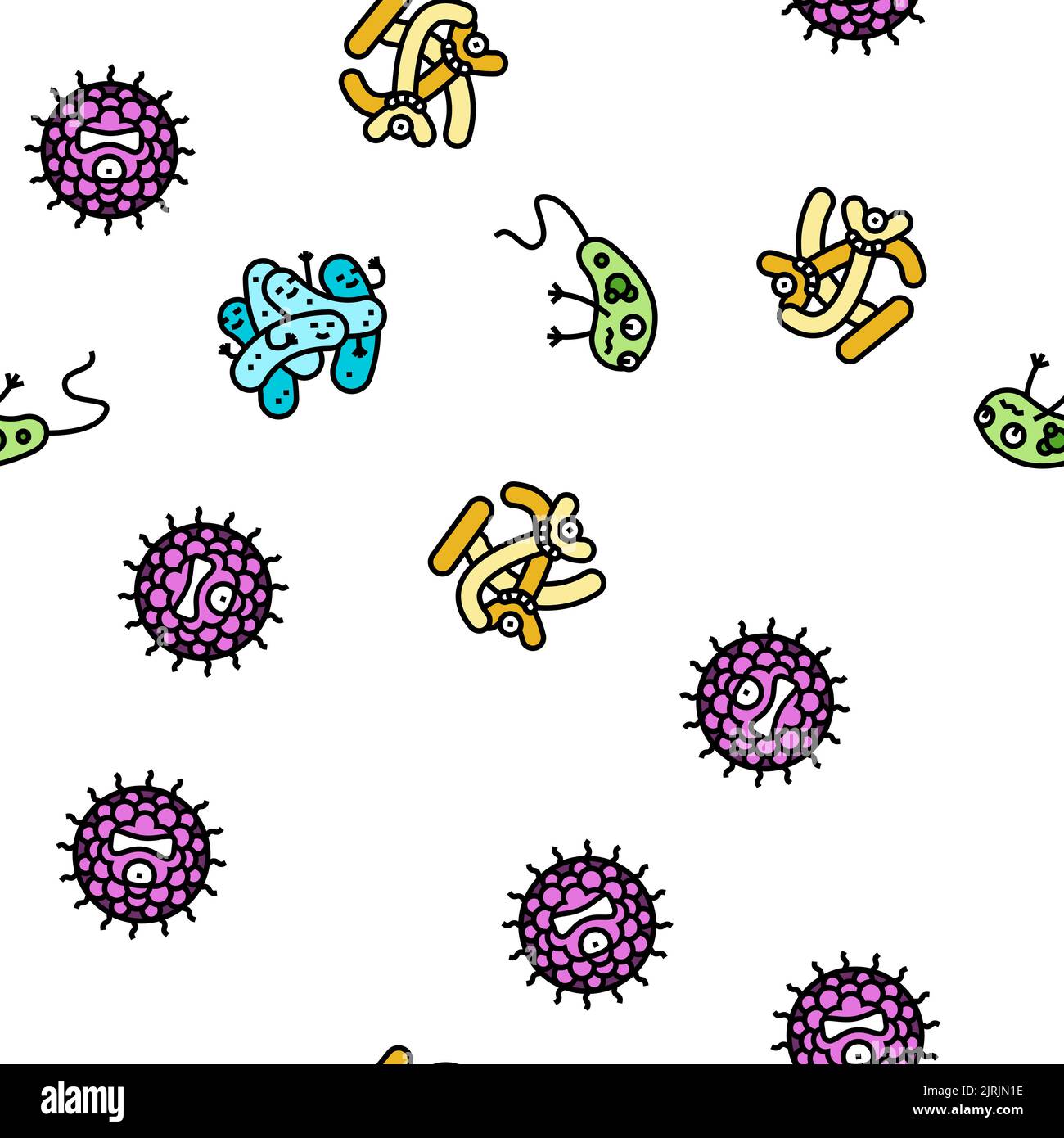 bacteria virus bacterium cell vector seamless pattern Stock Vector ...
