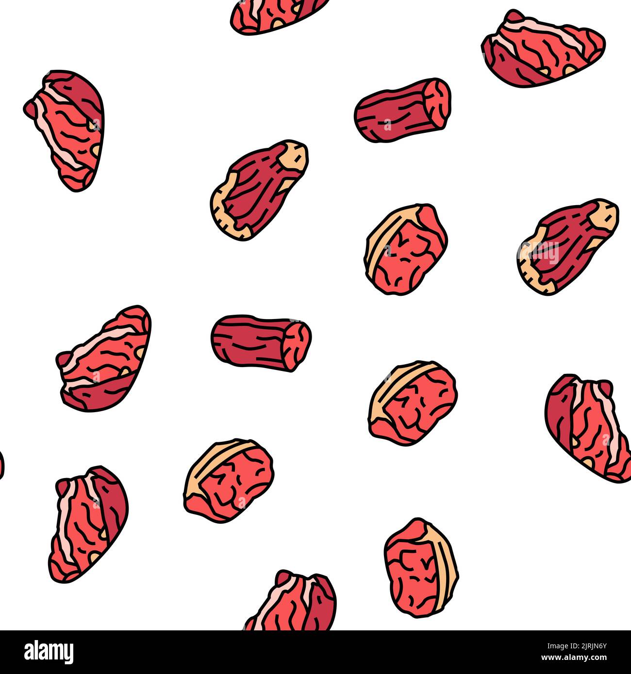Beef Meat Nutrition Production vector seamless pattern Stock Vector ...