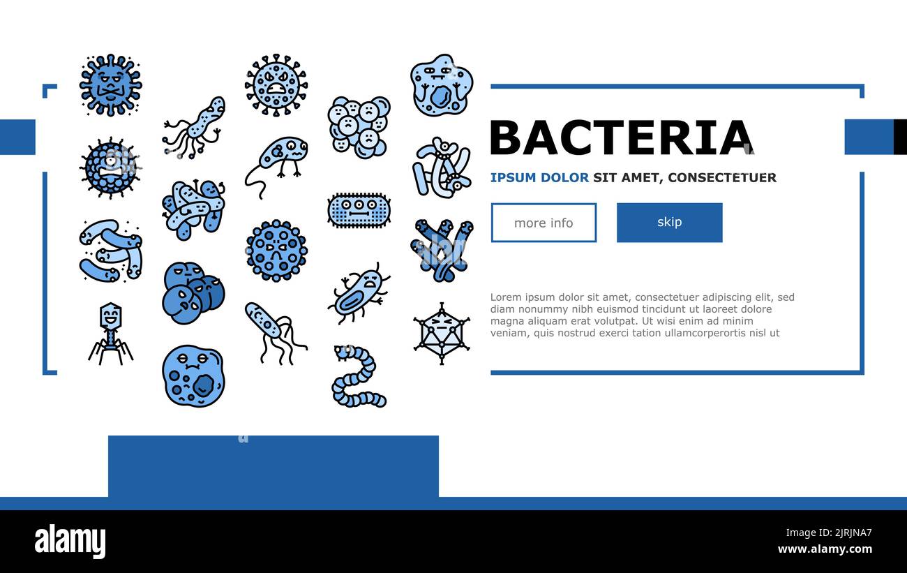 bacteria virus bacterium cell landing header vector Stock Vector Image ...