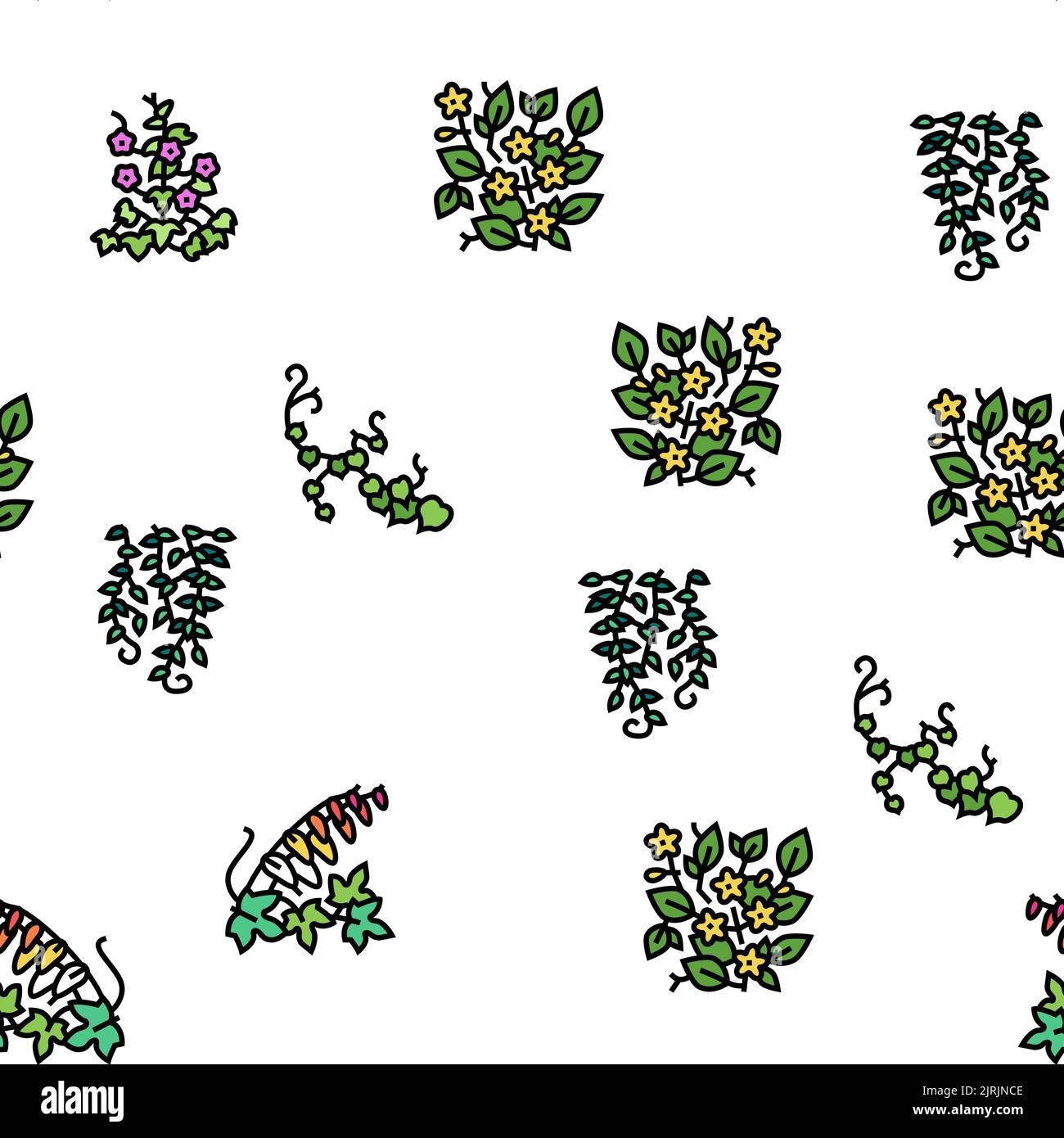 Vine Liana Exotic Growing Plant vector seamless pattern Stock Vector ...