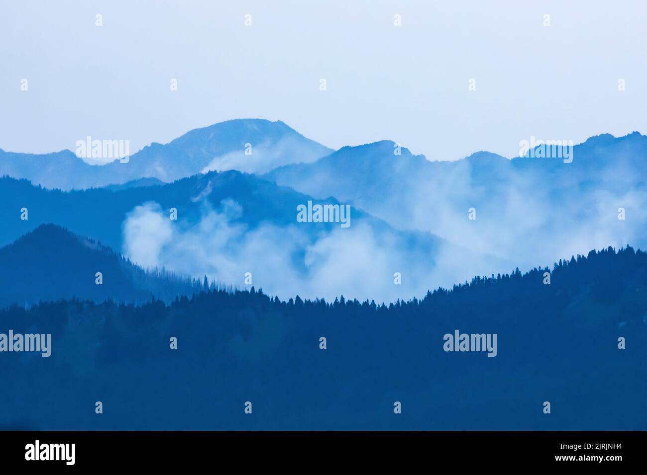 Smoke rising from Irving Peak and White River Fires (2022) viewed from ...
