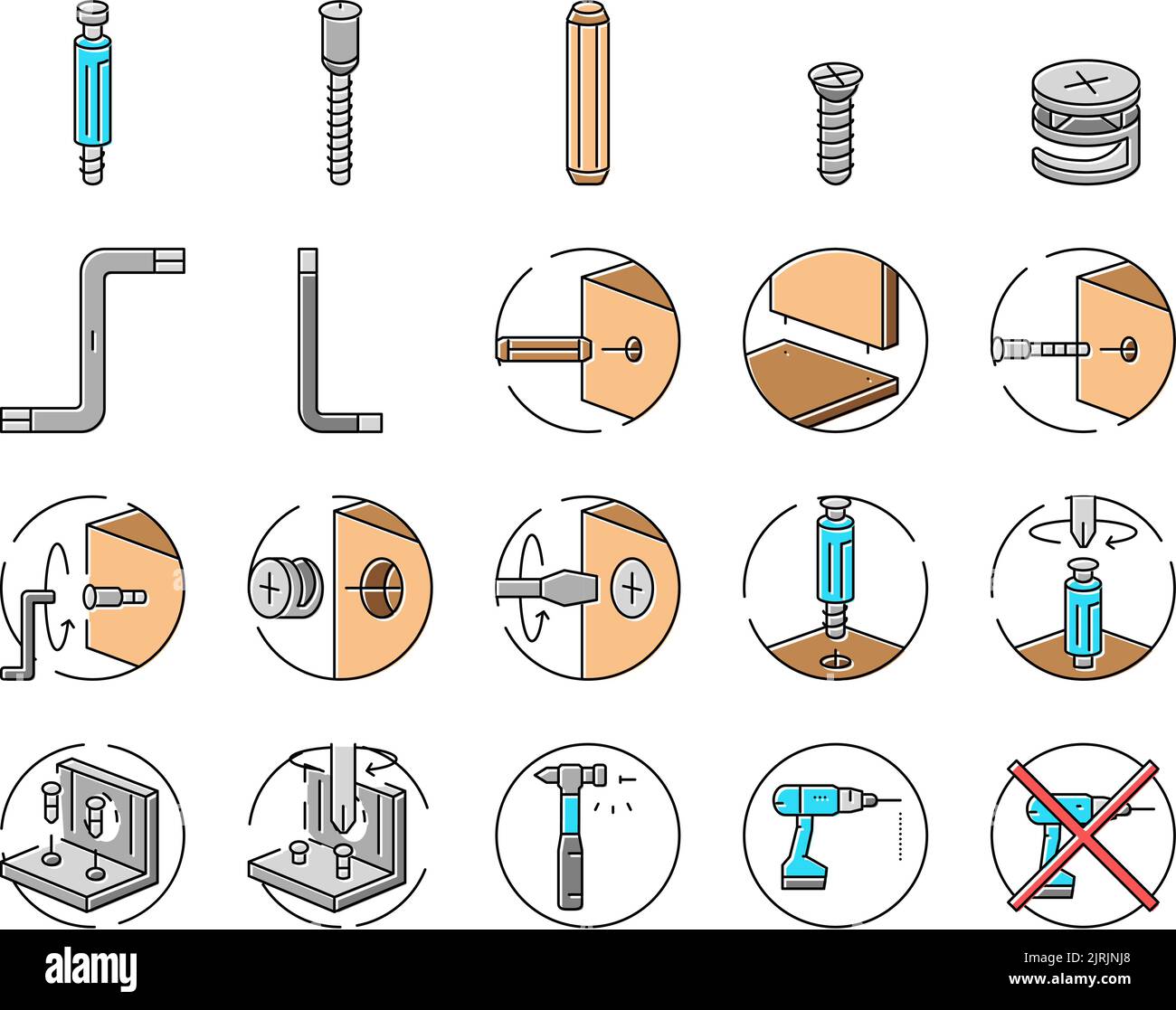 assembly furniture instruction icons set vector Stock Vector Image ... assembly furniture instruction icons set vector Stock Vector Image ...