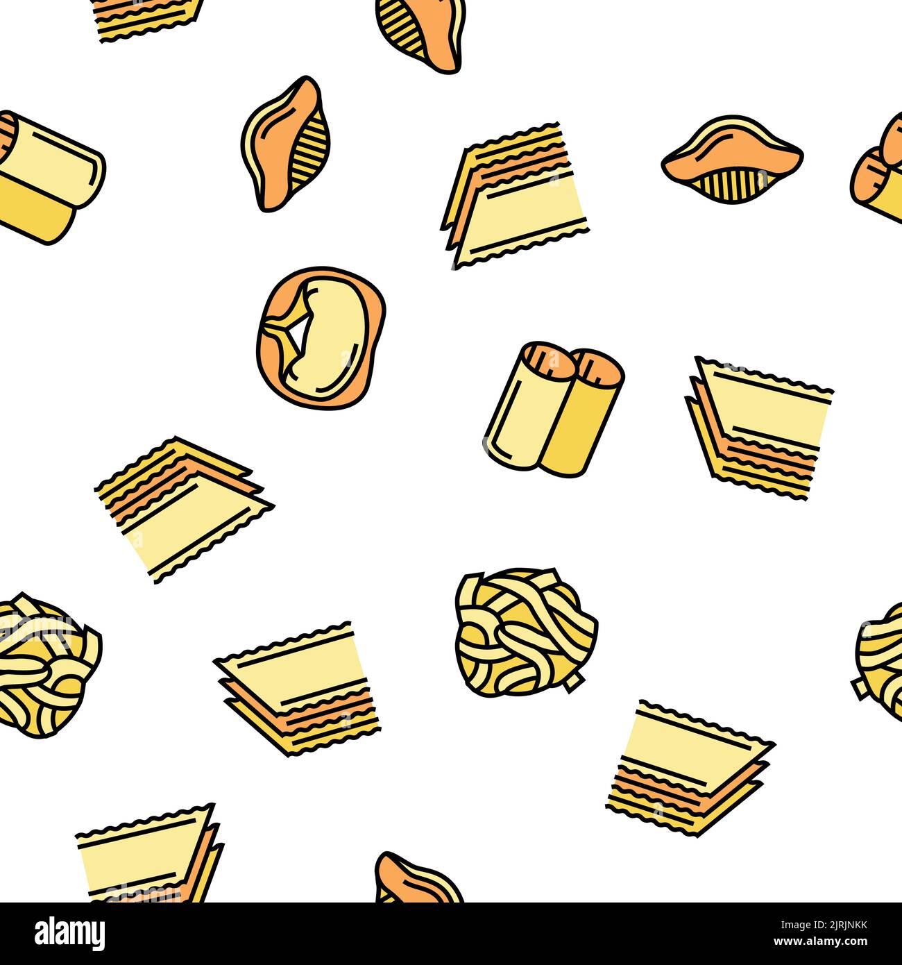 Pasta Delicious Food Meal Cooking vector seamless pattern Stock Vector ...