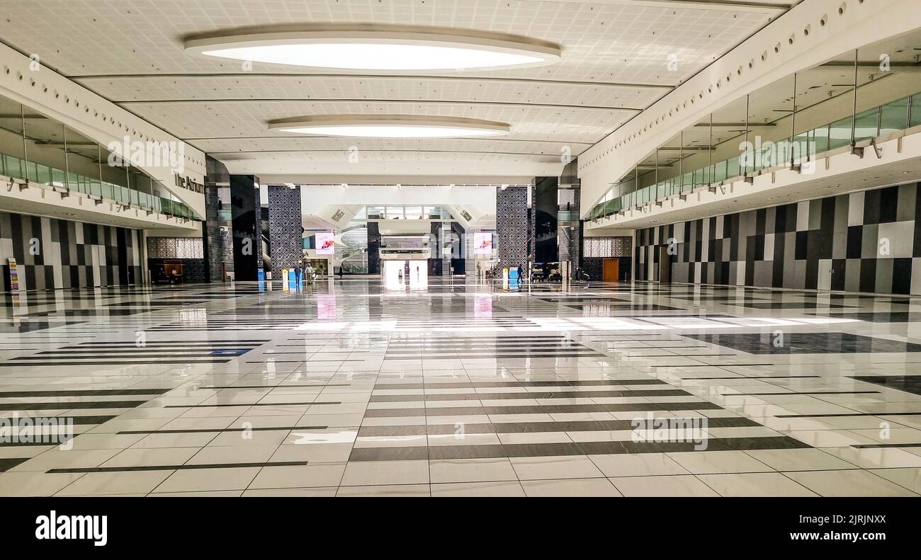 Abu Dhabi, UAE - 08.04.2022 - Hall way at ADNEC exhibition center Stock ...