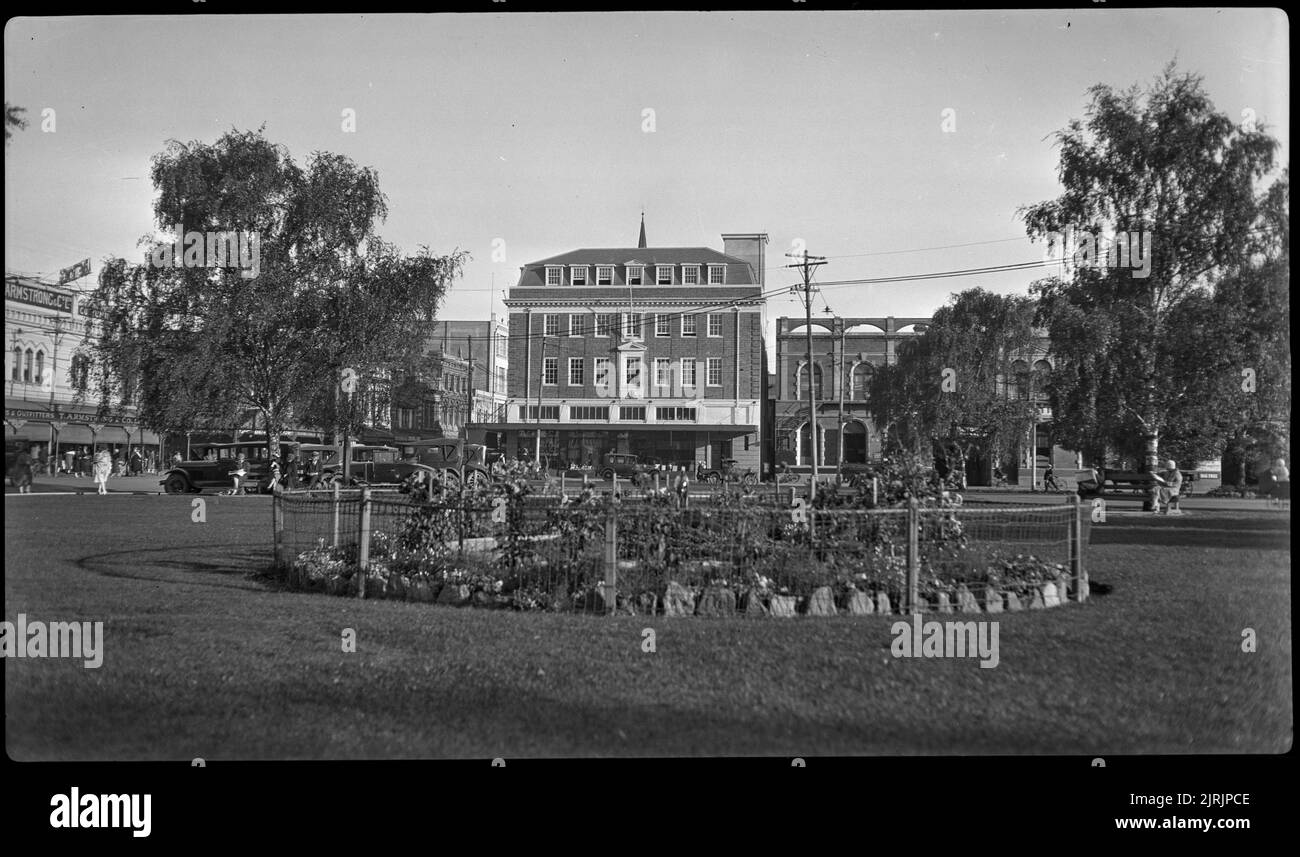 [Christchurch city centre], 1920s-1930s, Christchurch, by Roland Searle Stock Photo - Alamy