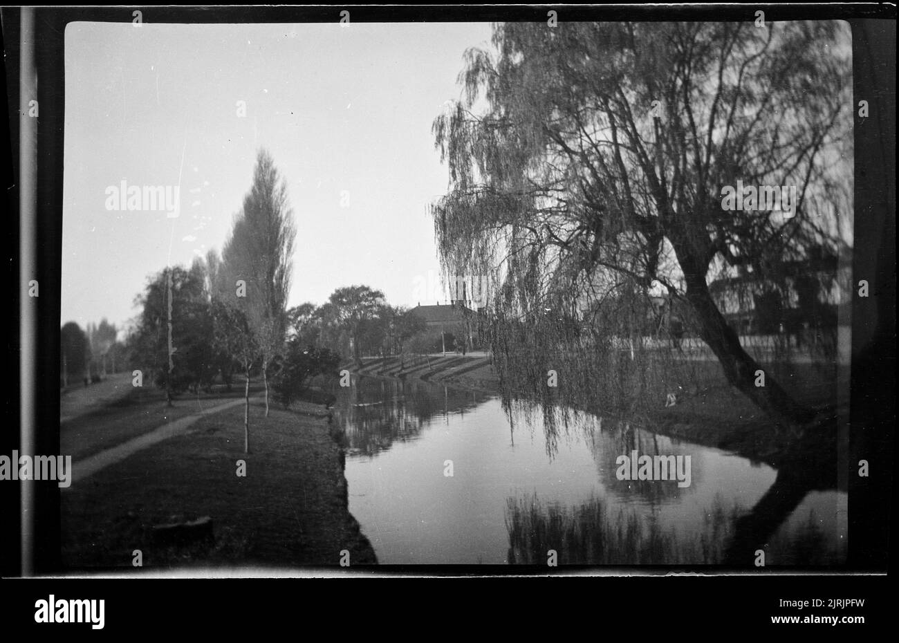 [Avon River, Christchurch], 1920s-1930s, Christchurch, by Roland Searle Stock Photo - Alamy