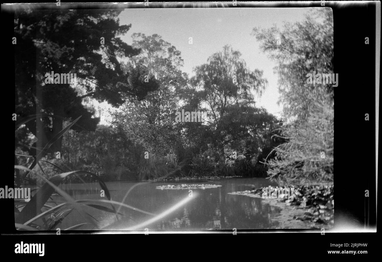 [Avon River, Christchurch], 1920s-1930s, Christchurch, by Roland Searle Stock Photo - Alamy