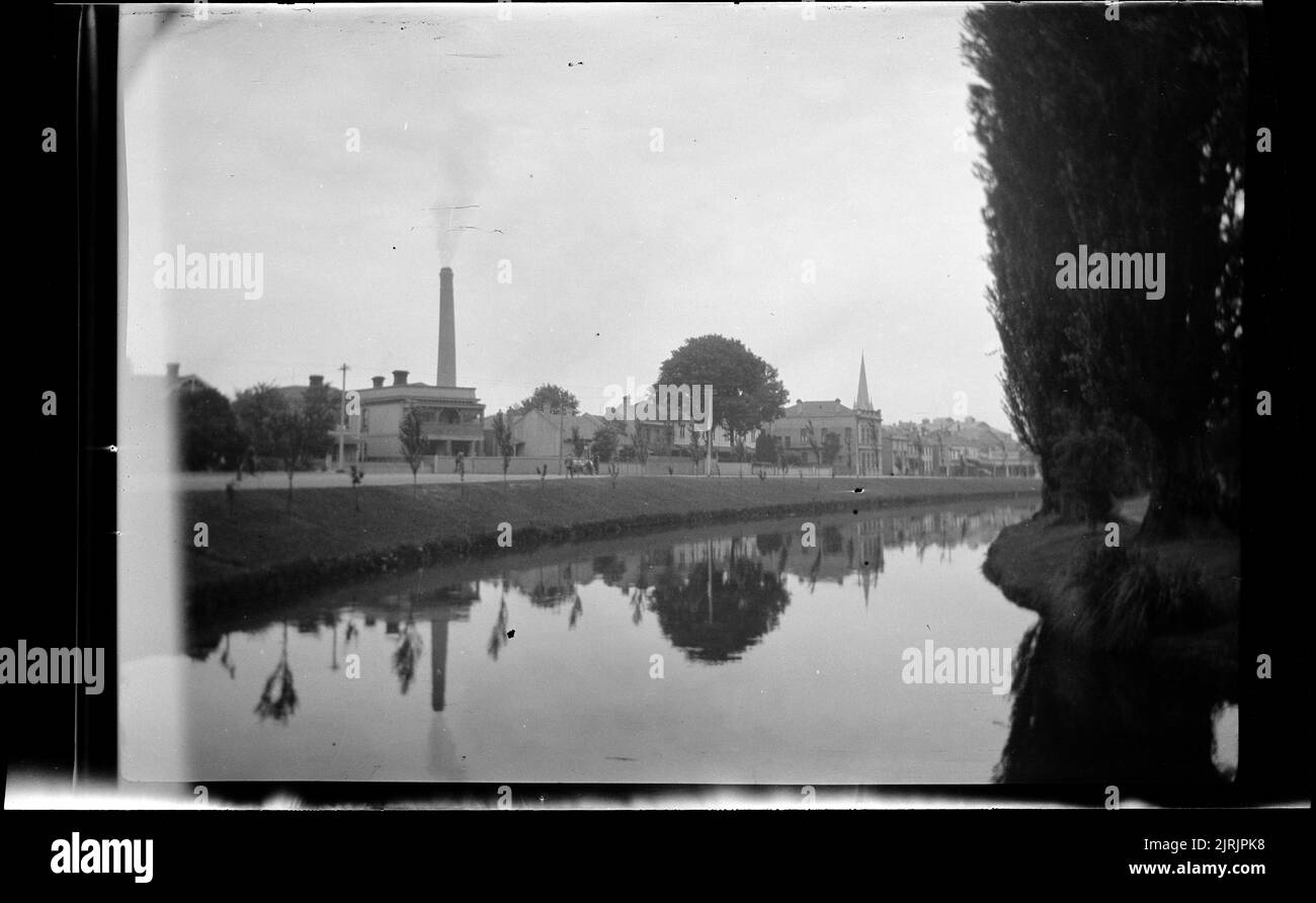[Avon River, Christchurch], 1920s-1930s, Christchurch, by Roland Searle Stock Photo - Alamy