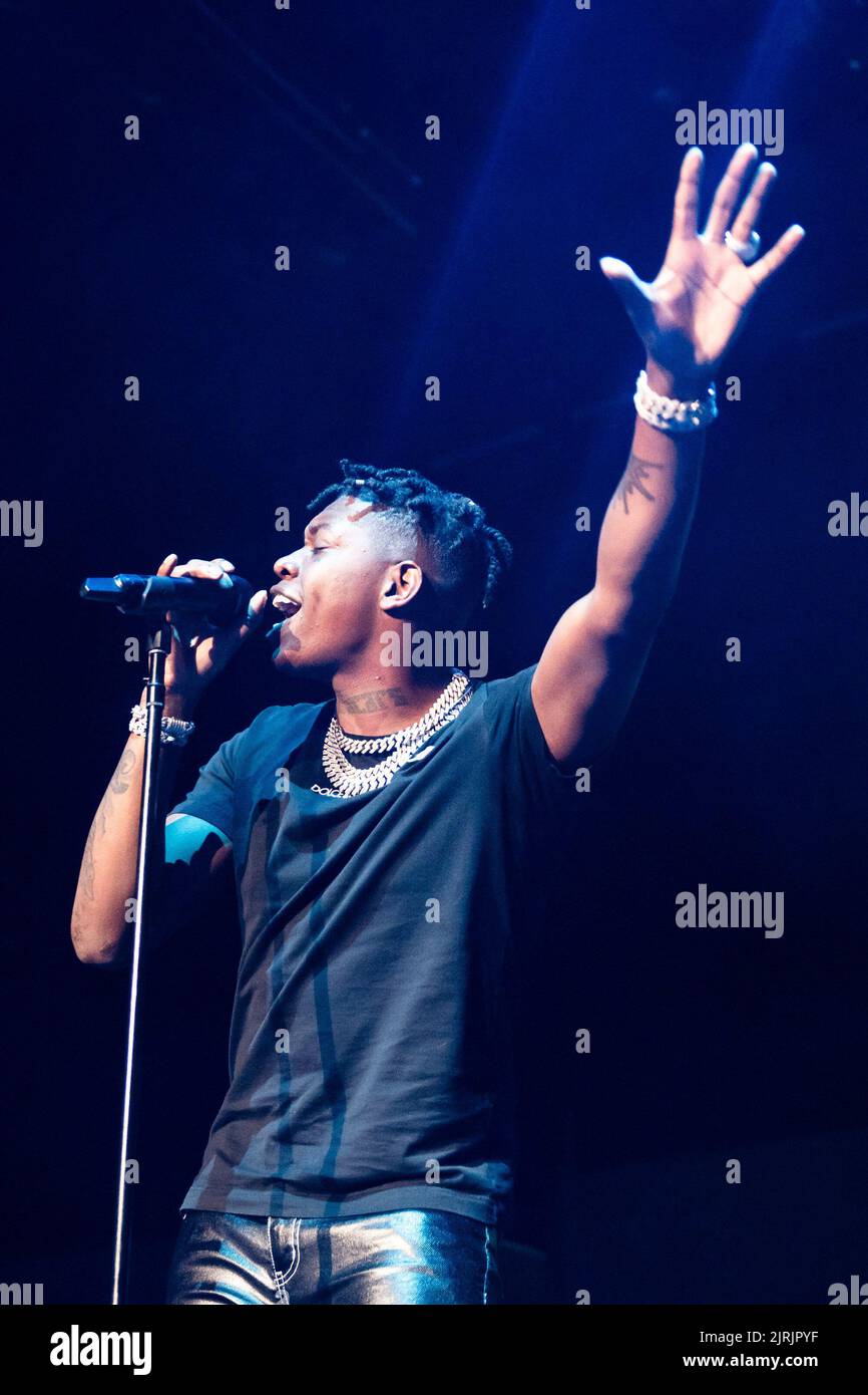 Concord, USA. 23rd Aug, 2022. Yung Bleu performs at Concord Pavilion on ...