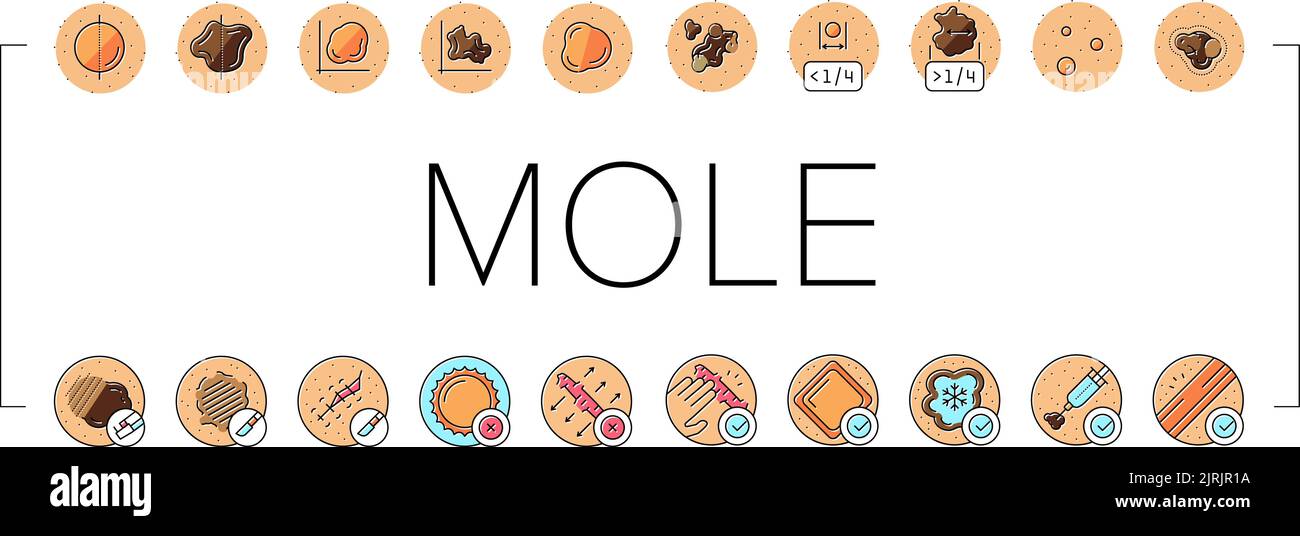 Mole Skin Problem And Disease Icons Set Vector Stock Vector Image & Art ...