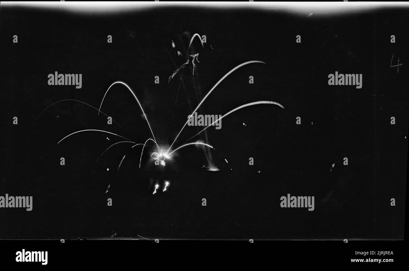 [Fireworks], 1920s to 1930s, Wellington, by Roland Searle Stock Photo ...