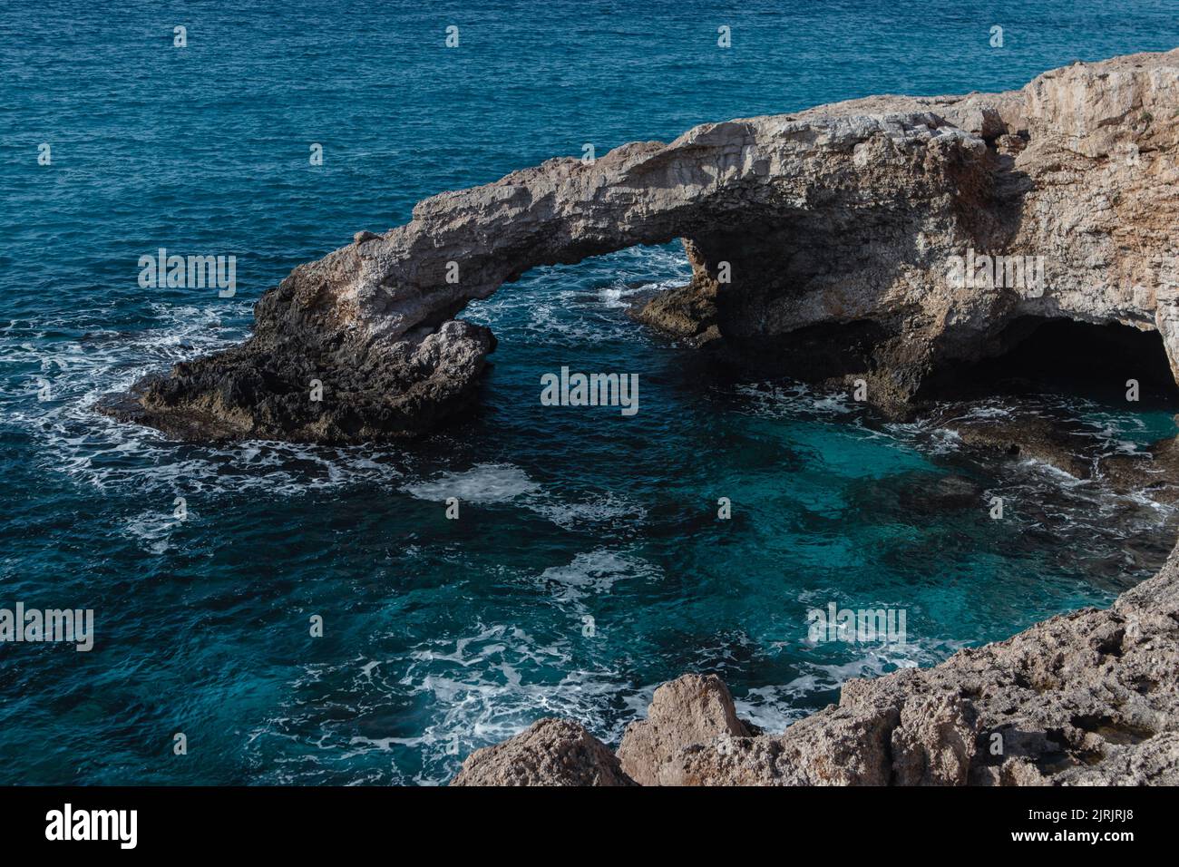 Beautiful seascape with sea cave arch love bridge in Ayia Napa, Cyprus ...