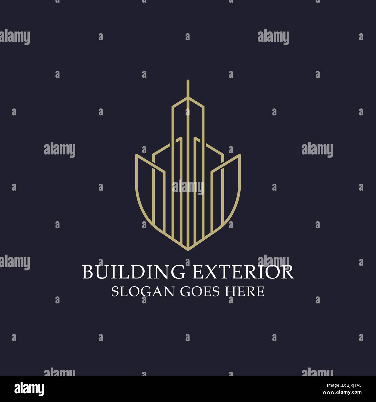 monogram Building exterior logo vector designs. Good for construction ...