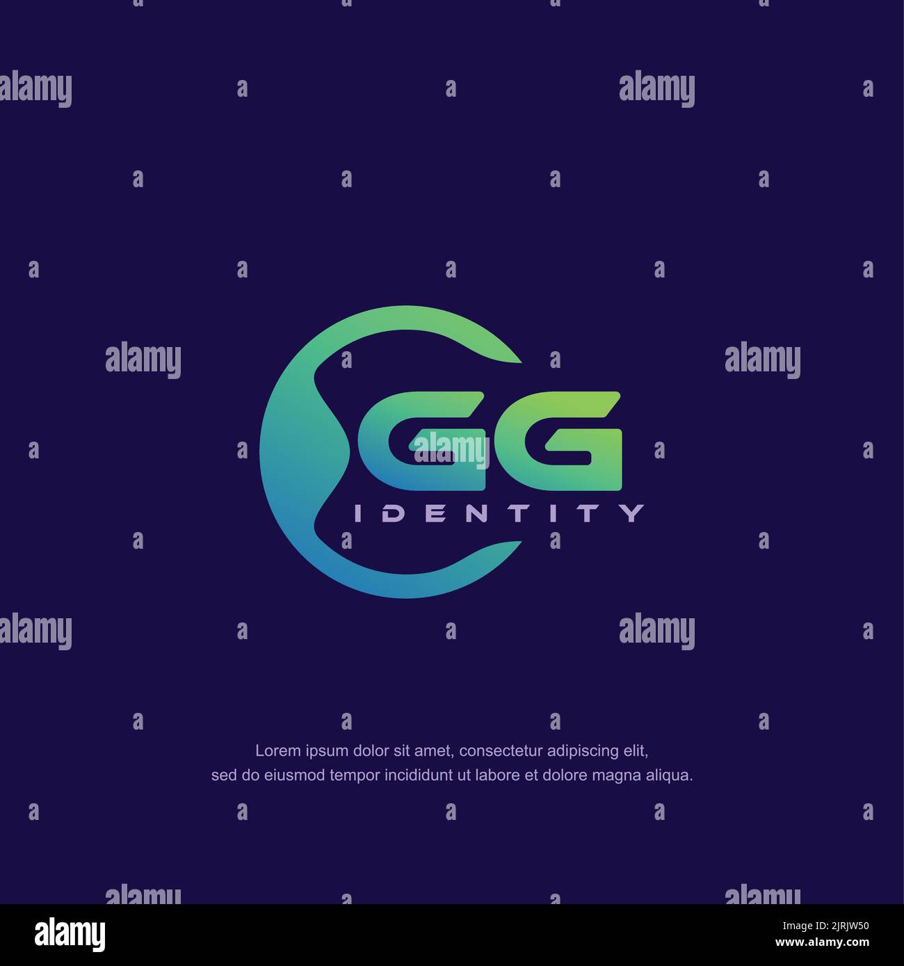 GG Initial letter circular line logo template vector with gradient ...