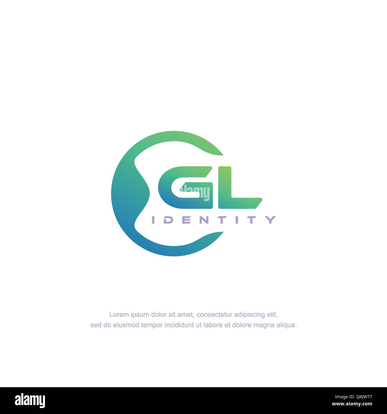GL Initial letter circular line logo template vector with gradient ...