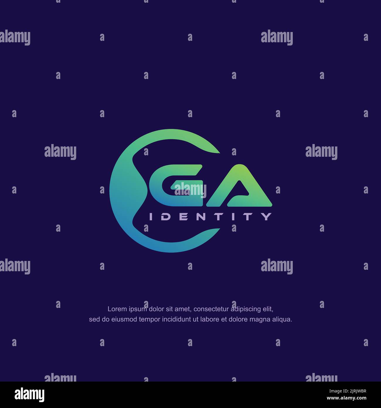 GA Initial letter circular line logo template vector with gradient ...