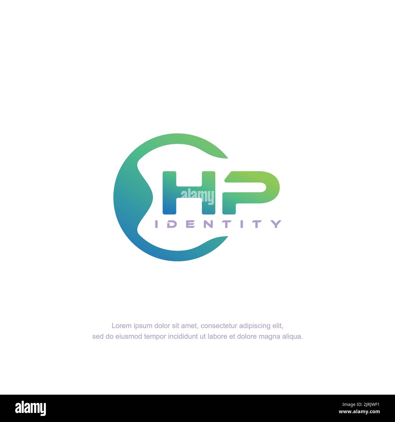 Hp Initial Letter Circular Line Logo Template Vector With Gradient Color Stock Vector Image