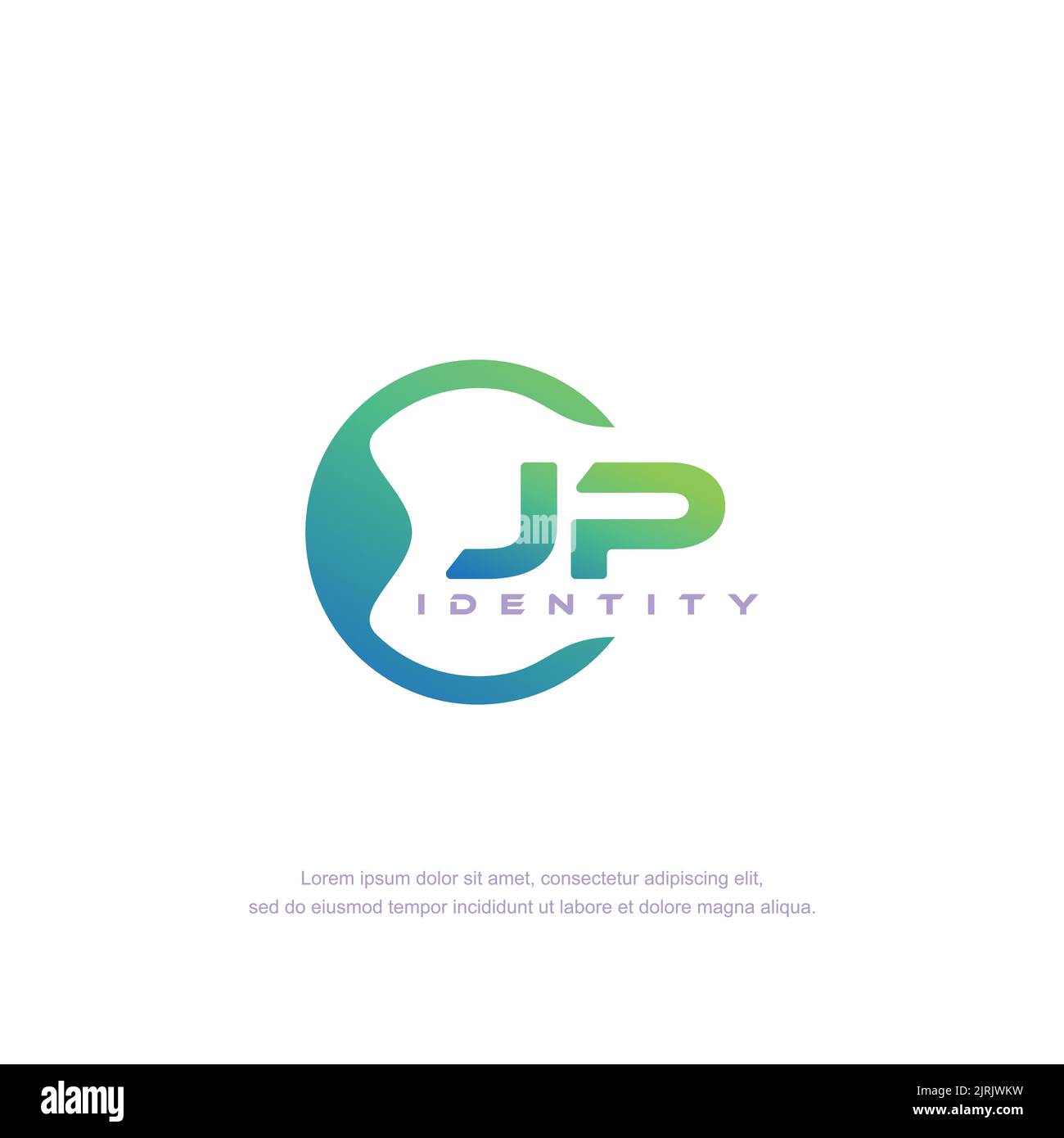 JP Initial letter circular line logo template vector with gradient ...