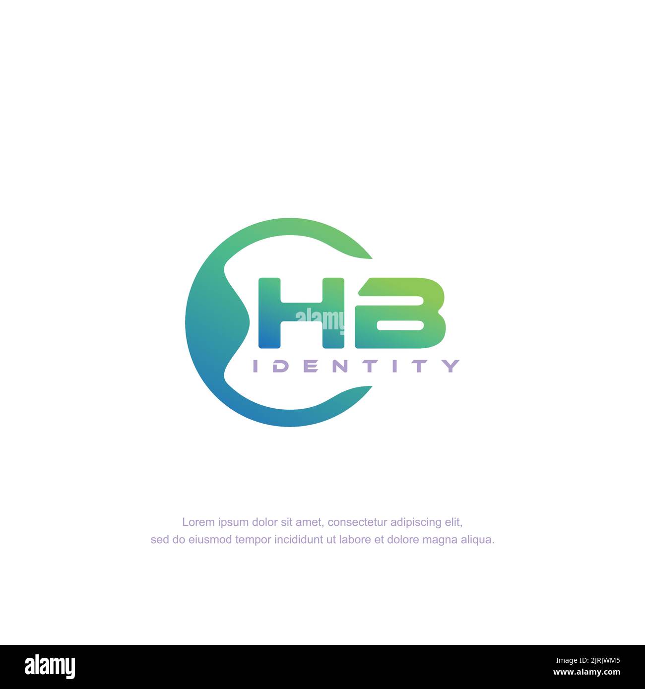HB Initial letter circular line logo template vector with gradient ...