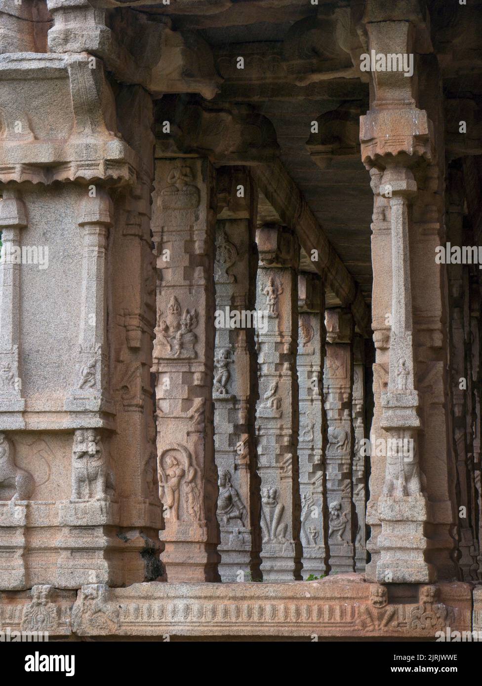 Beautifully carved pillars of Kalyanamantapa or Ceremonial hall of ...