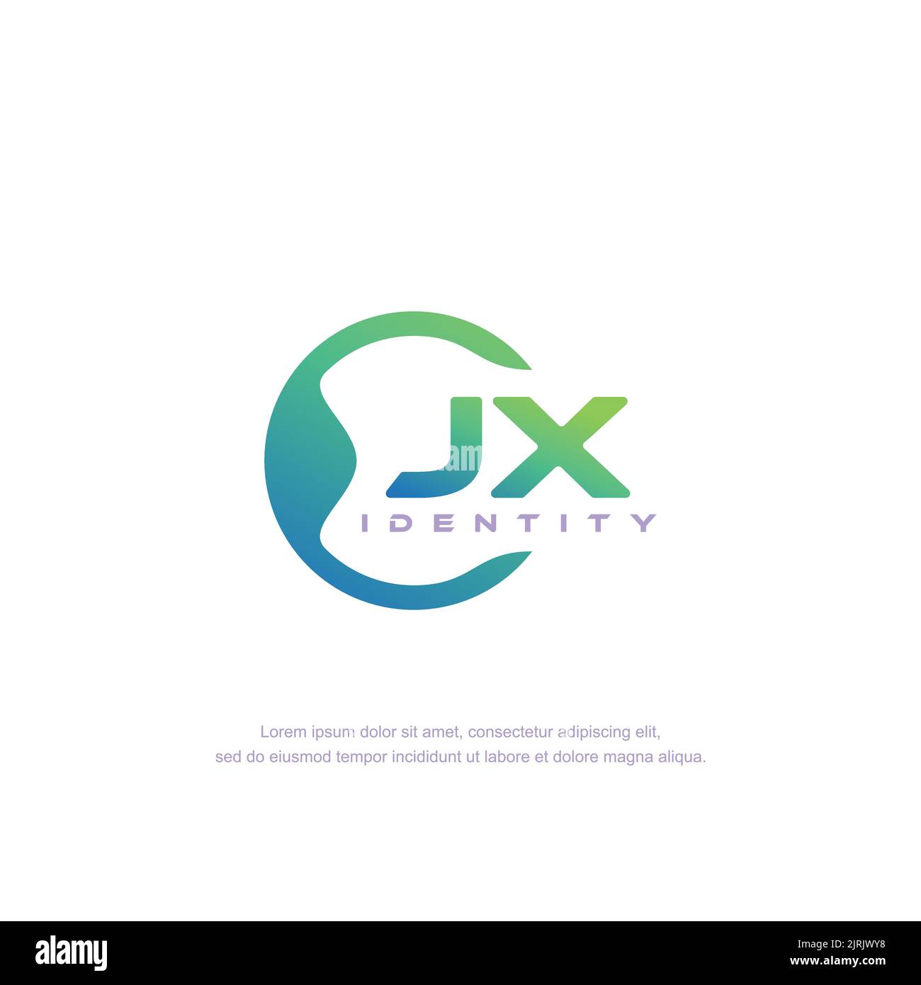 JX Initial letter circular line logo template vector with gradient ...