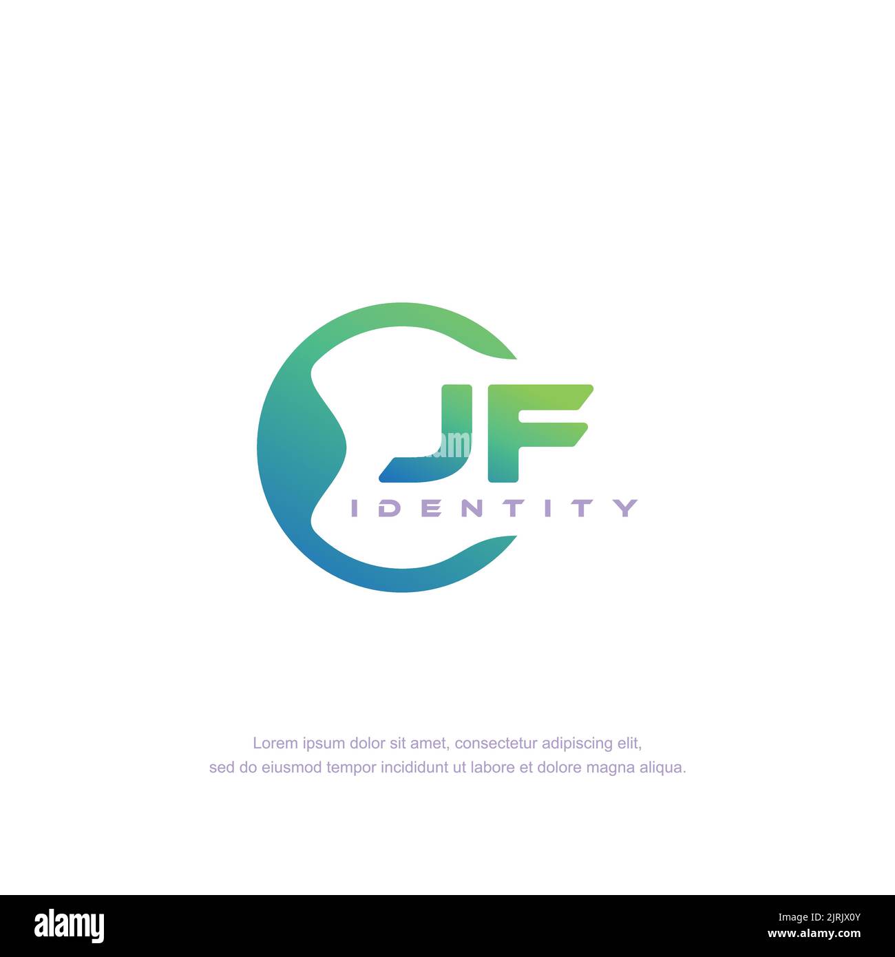 JF Initial letter circular line logo template vector with gradient color Stock Vector Image ...