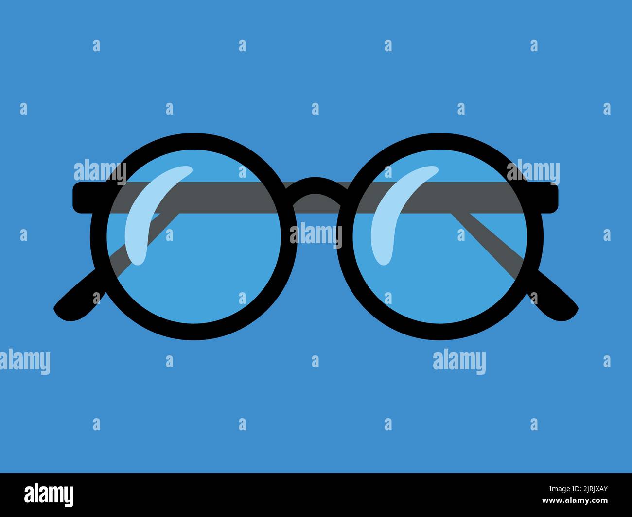 Retro glasses isolated on background, round black-rimmed glasses, women ...
