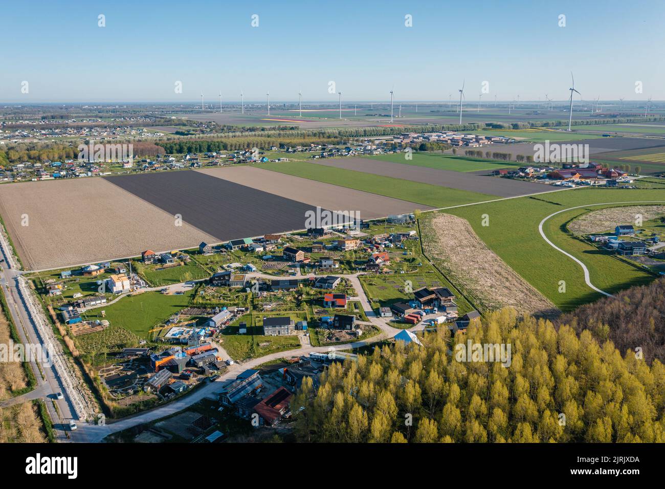 New rural neighbourhood Hout in Almere, The Netherlands, surrounded by ...